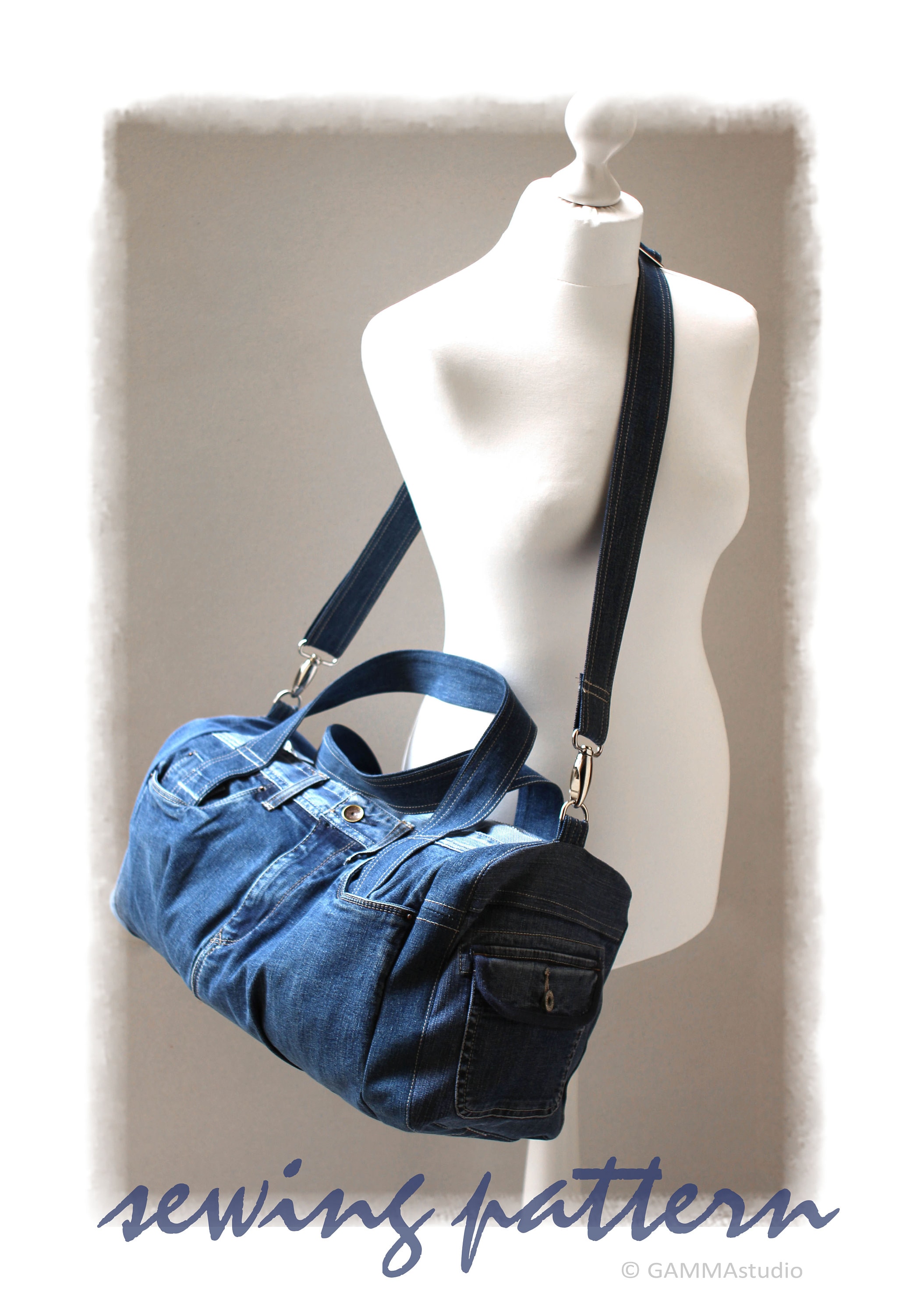 Sewing Denim Bag PATTERN DIY Denim Bag Bag Tutorial Make - Etsy