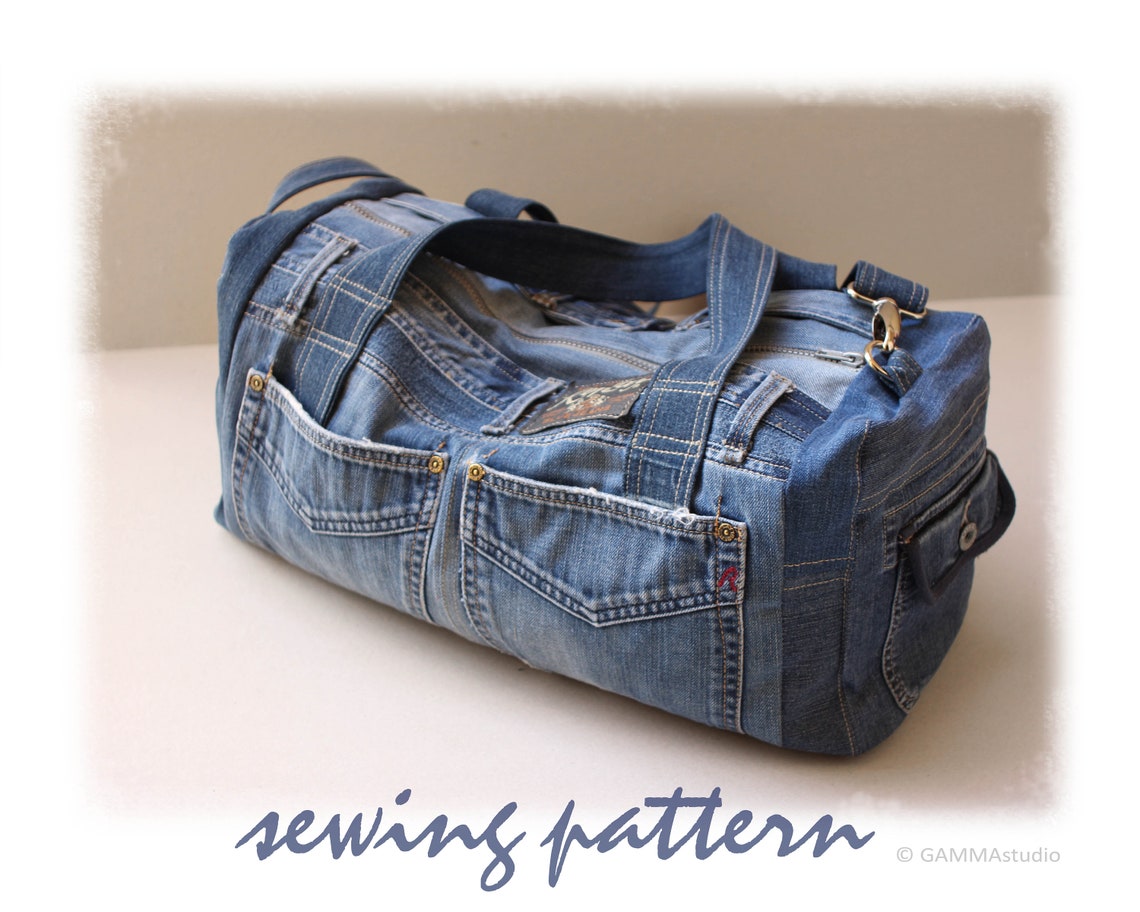 Sewing Denim Bag PATTERN, DIY Denim Bag, Bag Tutorial, Make Your Own ...