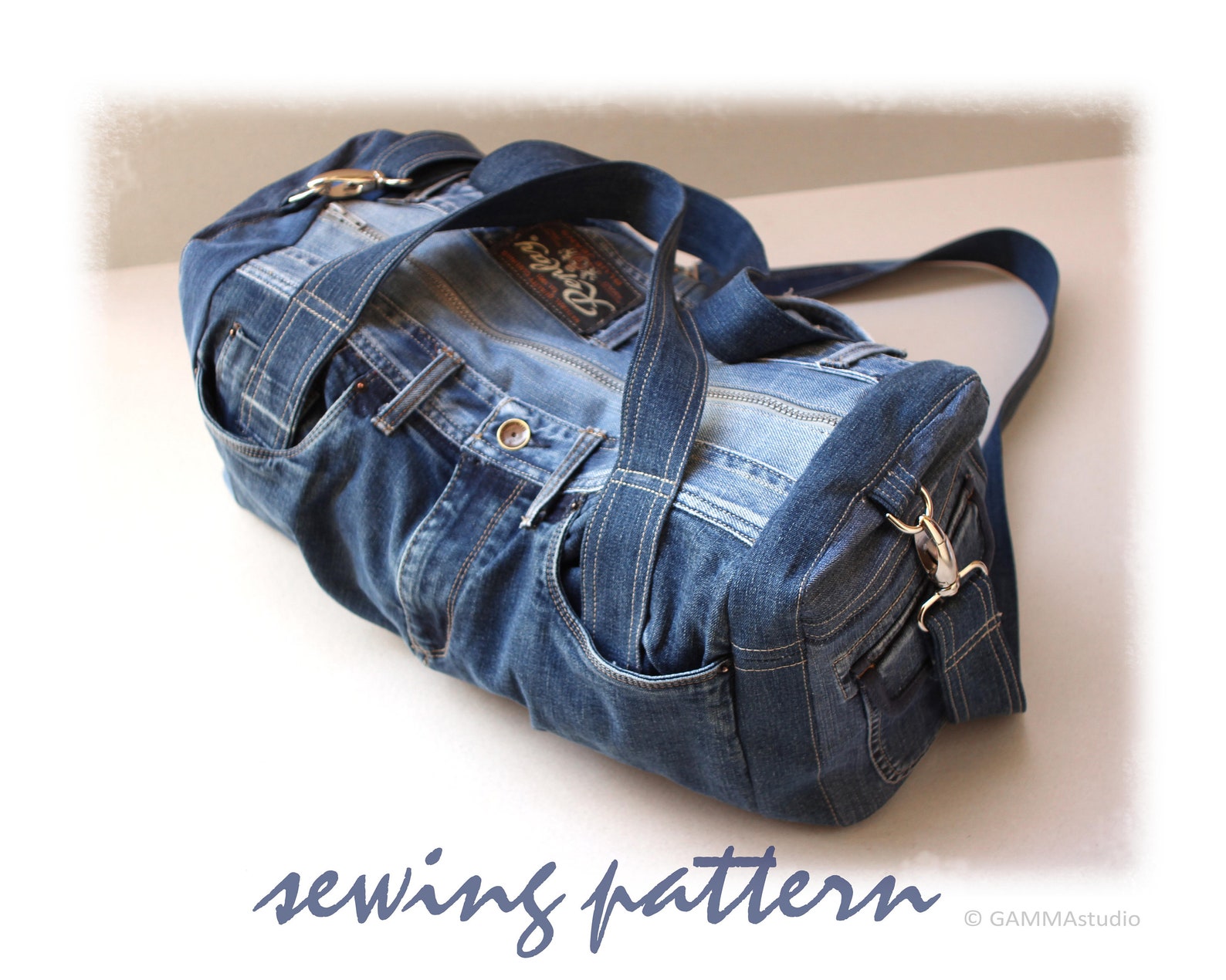Sewing Denim Bag PATTERN, DIY Denim Bag, Bag Tutorial, Make Your Own ...