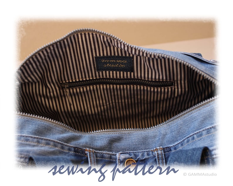 Sewing Denim Bag PATTERN, DIY Denim Bag, Bag Tutorial, Make Your Own ...