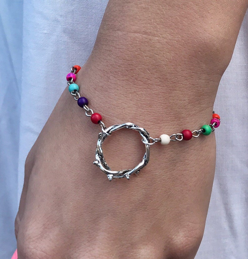 Crown of Thorns Bracelet, Religious Bracelet, Beaded Chain, Beaded ...
