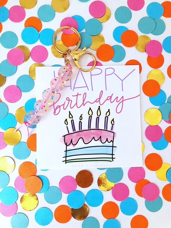 Happy Birthday Keychain Birthday Keychain Birthday Gift | Etsy