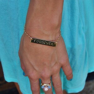 Forgiven Bracelet, Rose Gold Plated, Gold Plated, Hand-stamped Bracelet ...