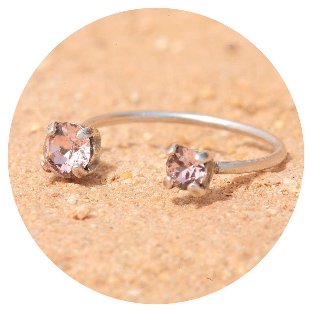 Artjany Ring Swarovski Crystal Chaton Vintage Rose Silver - Etsy