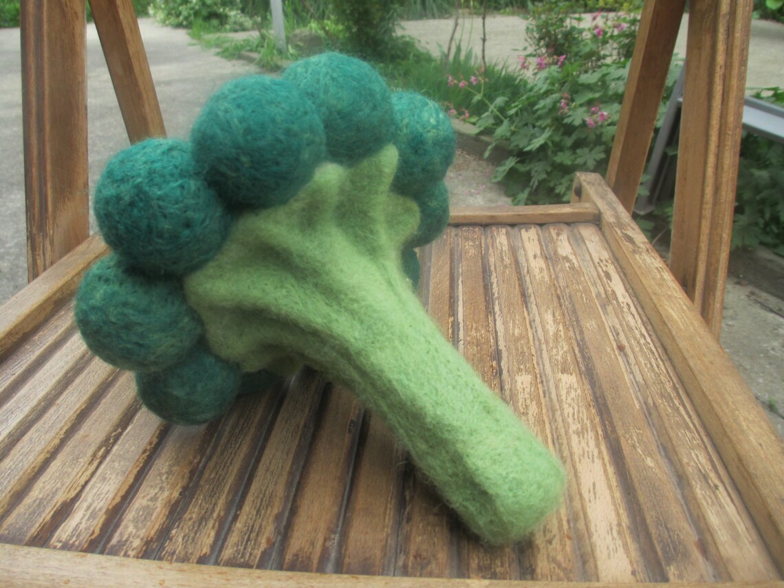 Felted Broccoli, Needle Felted Woolen Broccoli, Felted Vegetables, Play ...