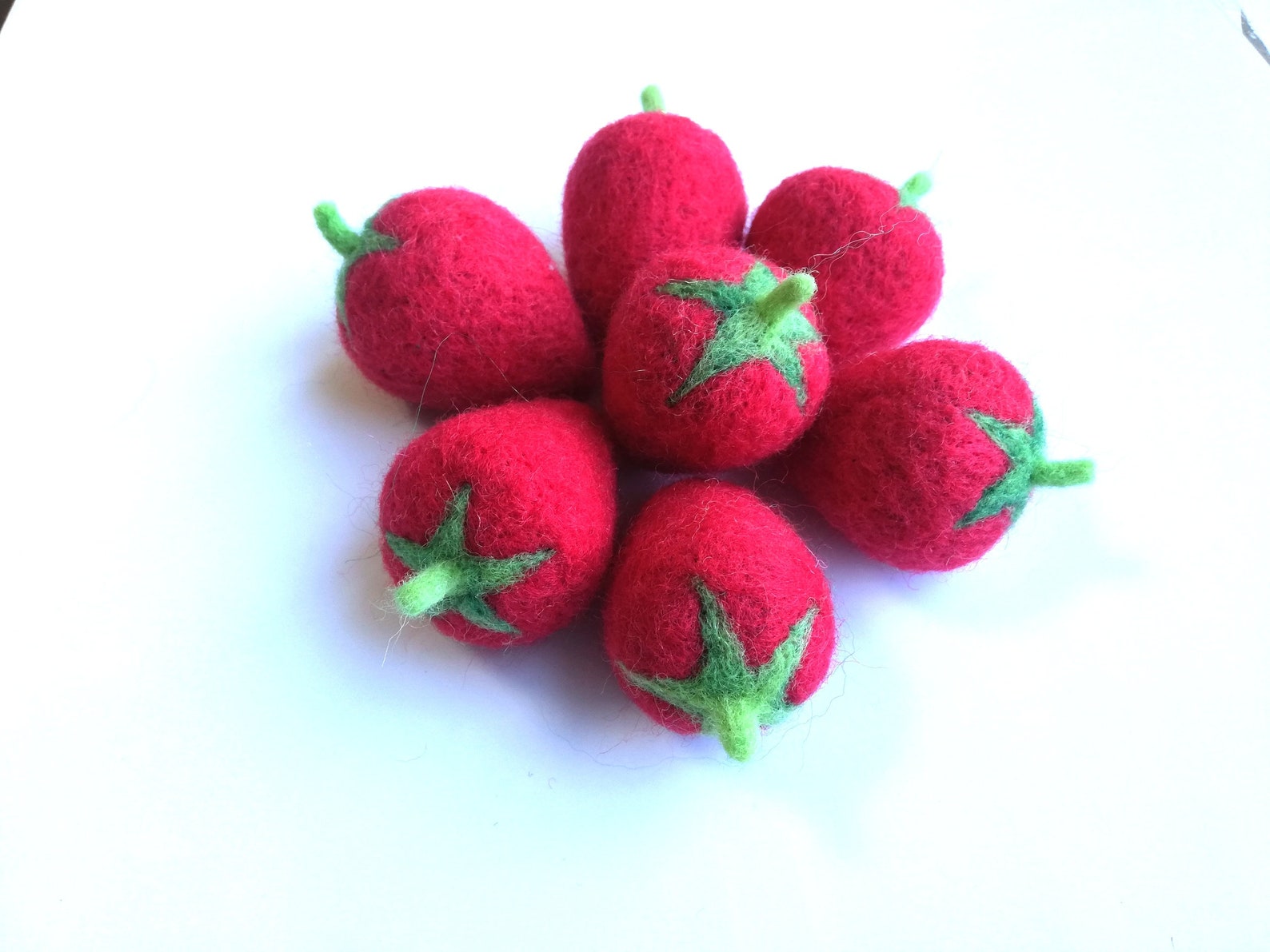 Set of 7 Felt Strawberries Needle Felted Fruits Strawberries - Etsy Canada