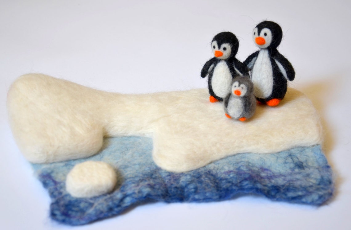 Wool Corner the South Pole Needle Felted Woolen Animals Felt - Etsy