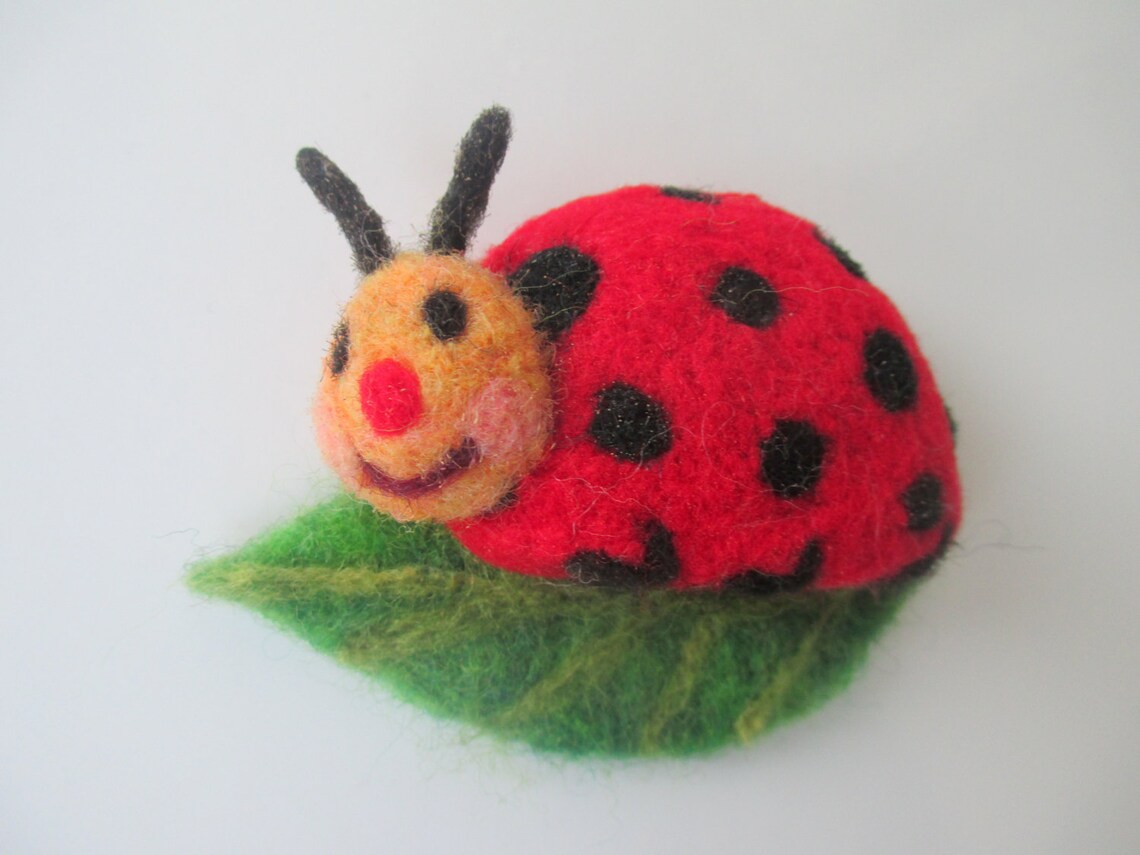 Felted Brooch Ladybug Felt Ladybug Needle Felted Ladybug - Etsy