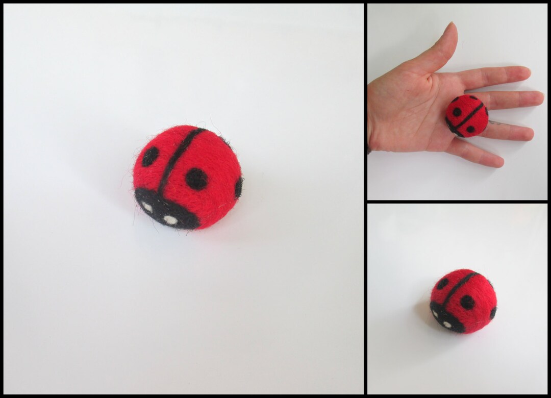 Felted Ladybug, Felt Ladybug, Needle Felted Woolen Ladybug, Pincushion ...