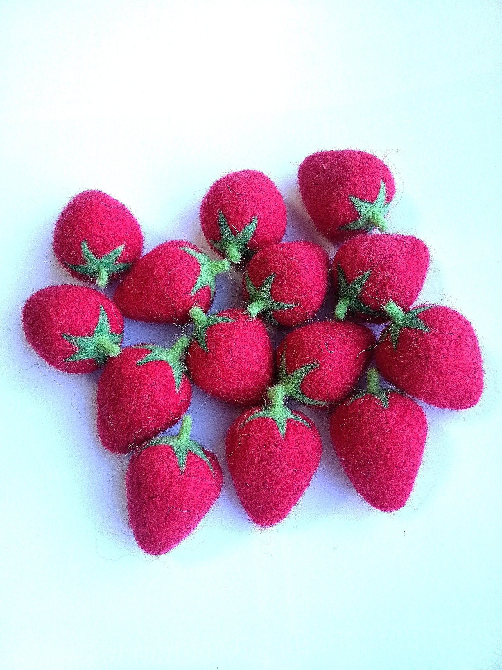 Set of 7 Felt Strawberries Needle Felted Fruits Strawberries - Etsy Canada
