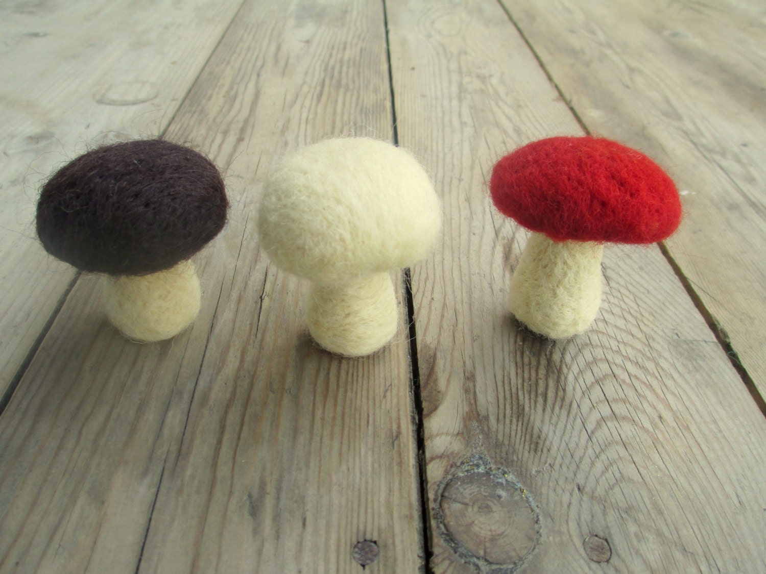 Needle Felted Woolen Mushroom Play Food, Felted Mushroom, Felt Pretend ...