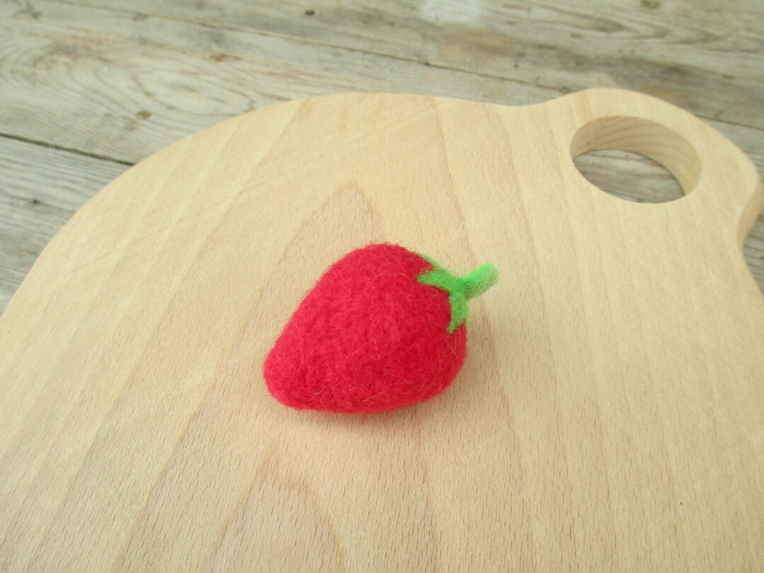 Felt Strawberry, Needle Felted Strawberry, Needle Felted Fruit, Felted ...