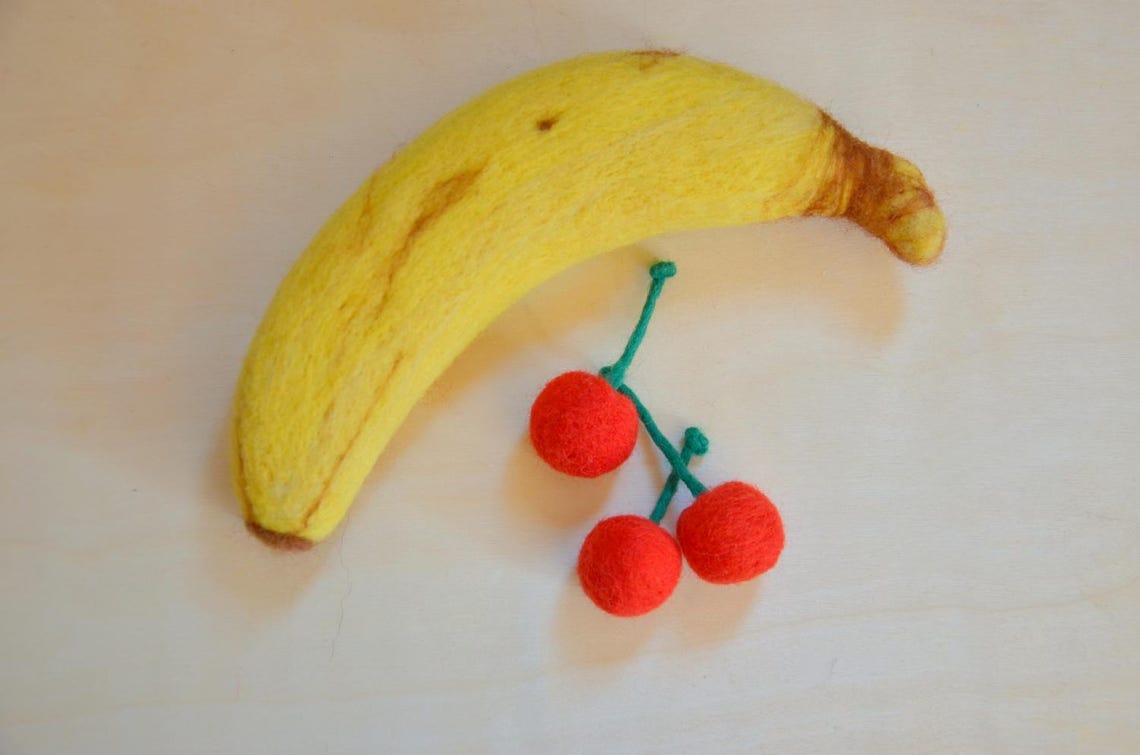 Needle Felted Banana Felt Banana Needle Felted Woolen | Etsy