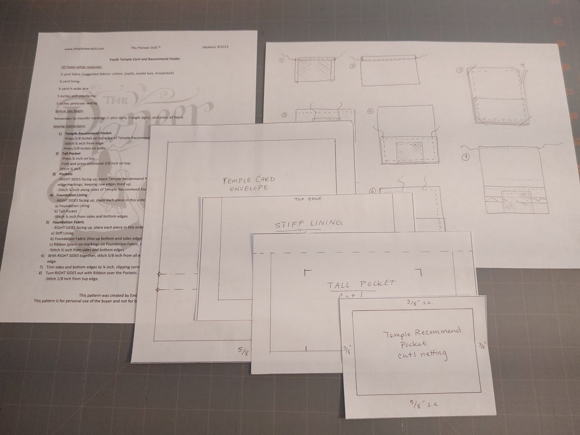 Youth Temple Card and Recommend Envelope PDF PATTERN for Young Women or ...