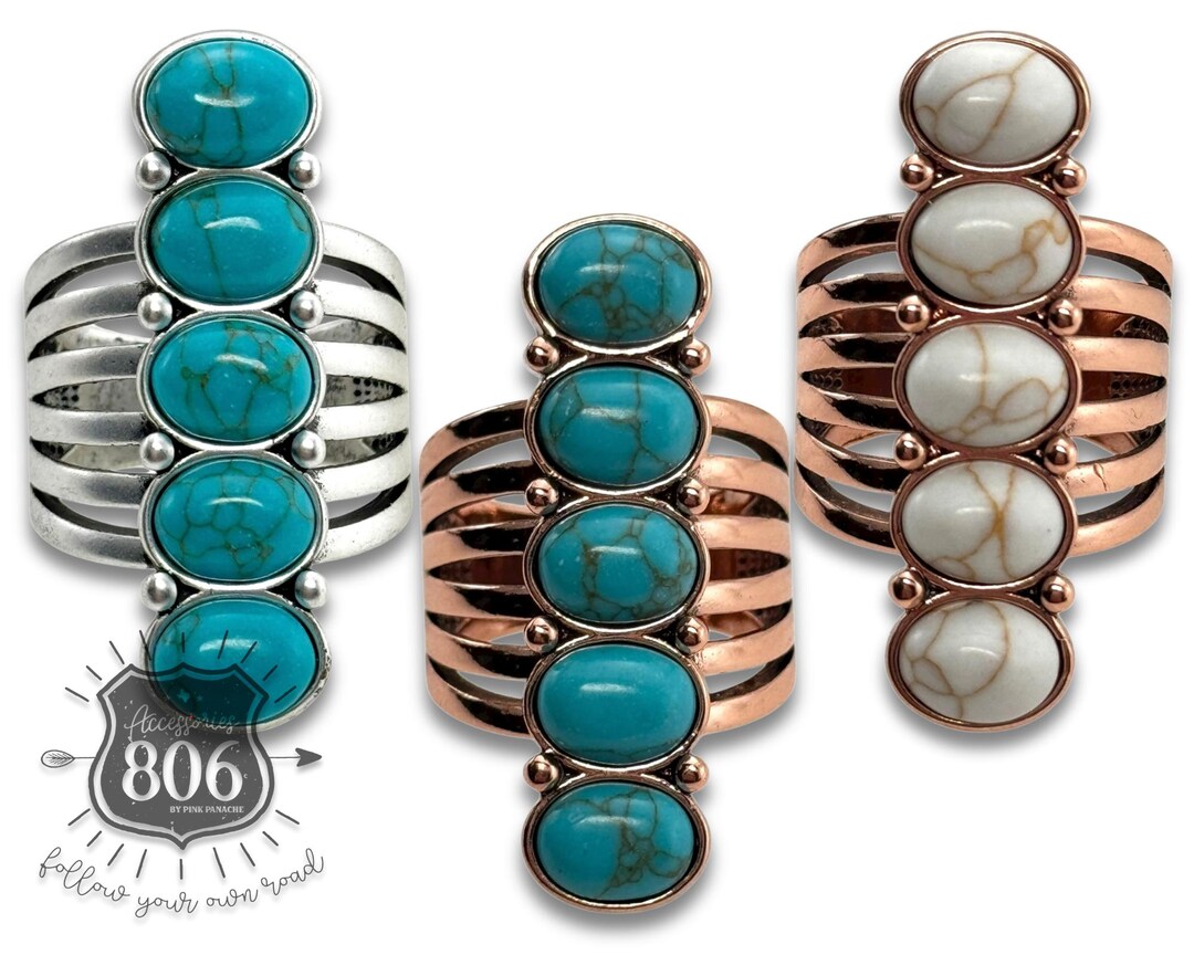 Unique Stone Ring | Bold Statement Piece With Adjustable Style - Etsy