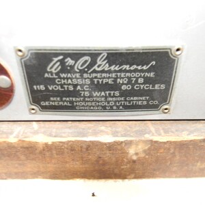 PROFESSIONALLY RESTORED Grunow 750 "world Cruiser" (1934) Am/shortwave ...