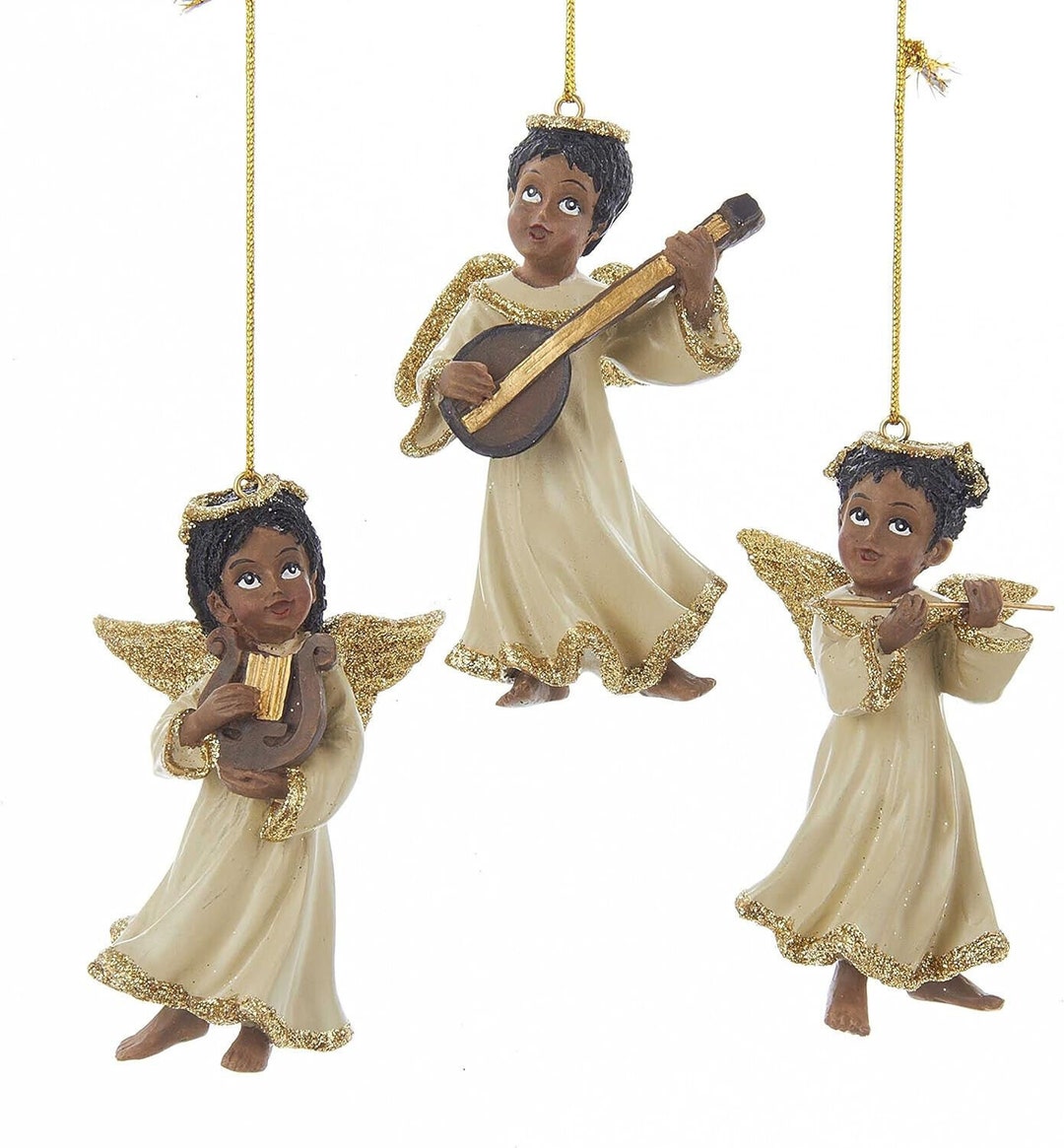 Set of 3 African American Angels Playing Musical Instruments H9529 - Etsy