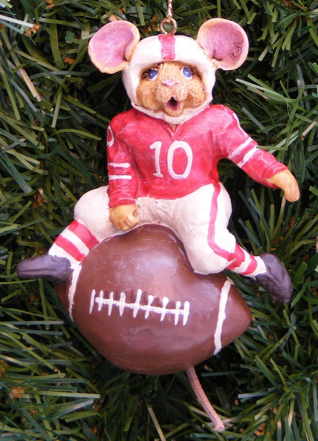 Kurt Adler hole in the Wall Gang Touchdown Football Mouse Christmas ...