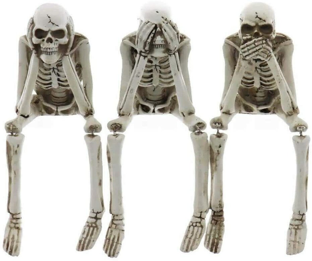 Set of 3 Resin Skeleton See Hear Speak No Evil Halloween - Etsy
