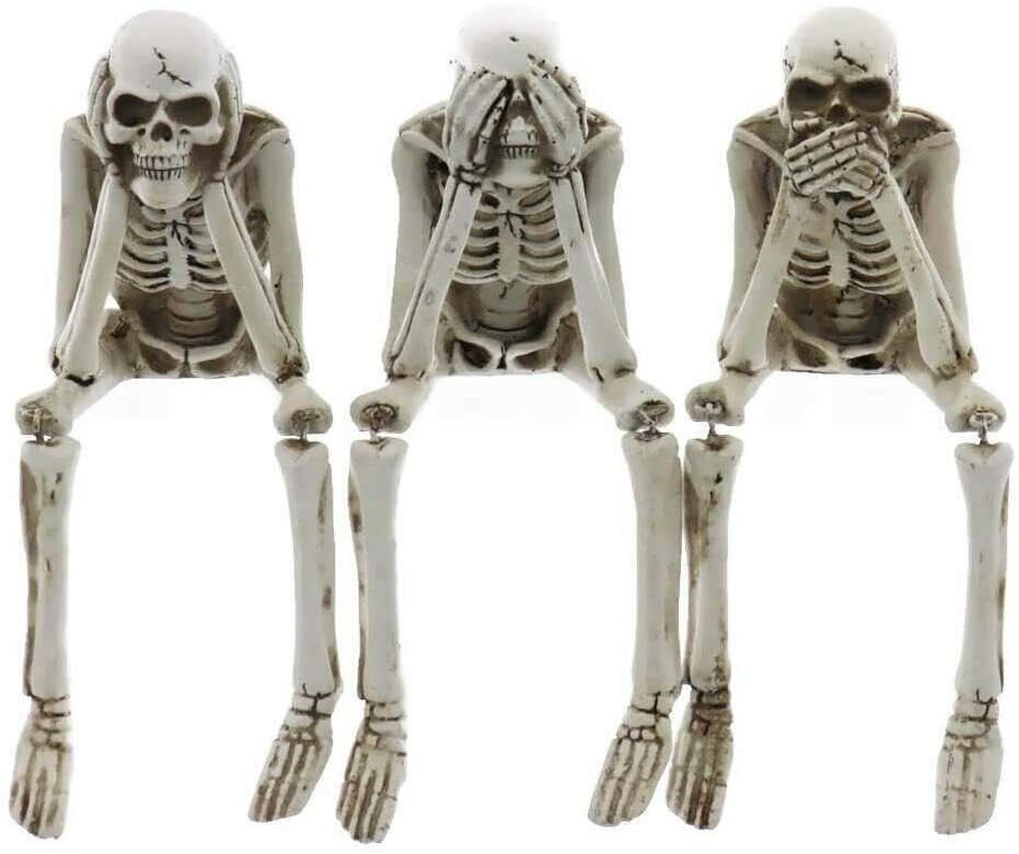 Set of 3 Resin Skeleton See Hear Speak No Evil Halloween - Etsy