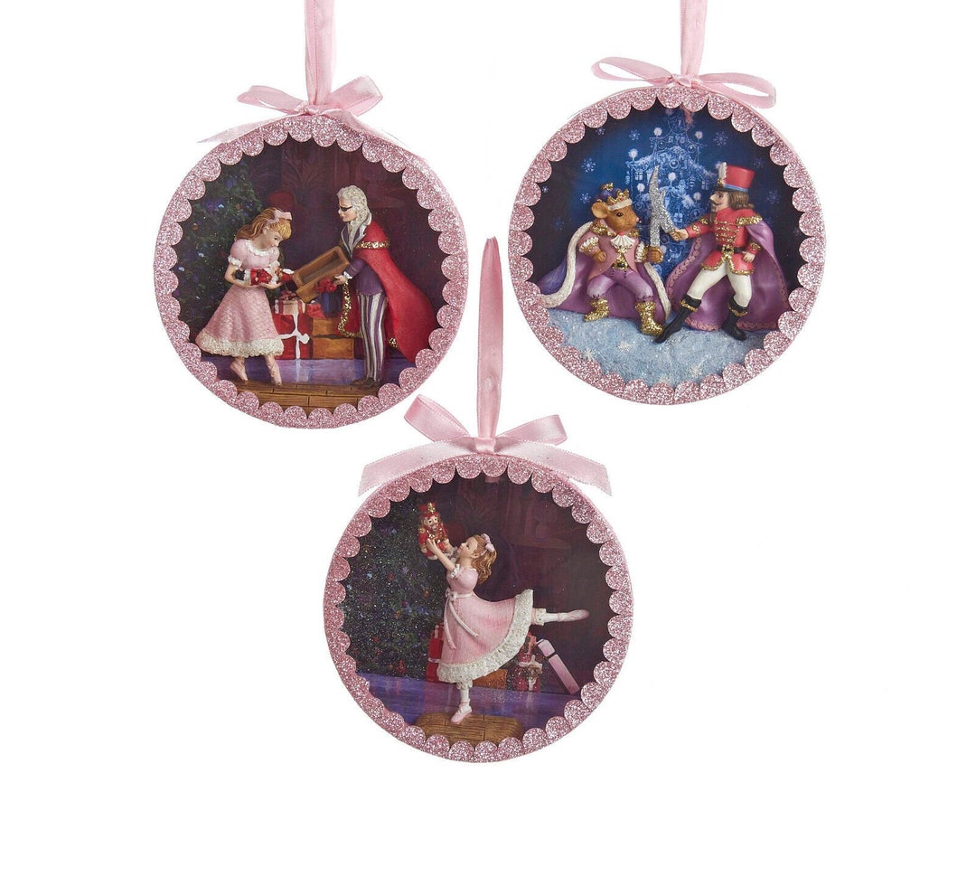 Set of 3 Nutcracker Suite Shadow Box Disc Christmas Ornaments C8755 - Etsy