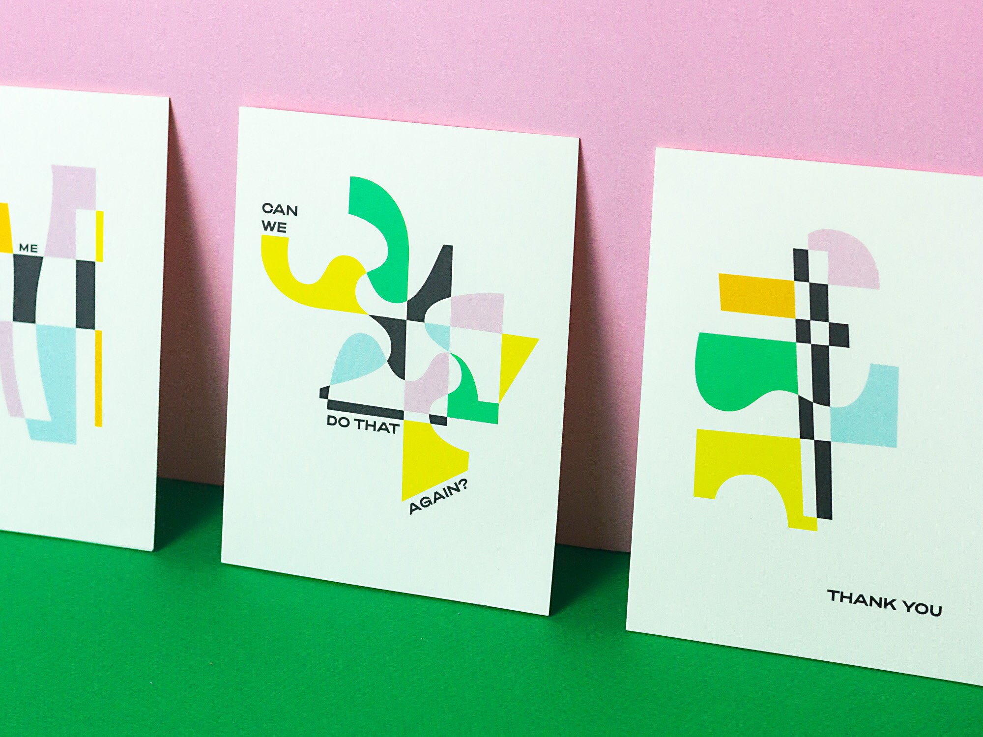 Thank You Abstract Shapes Thank You Card or Thank You Card Set • by ...