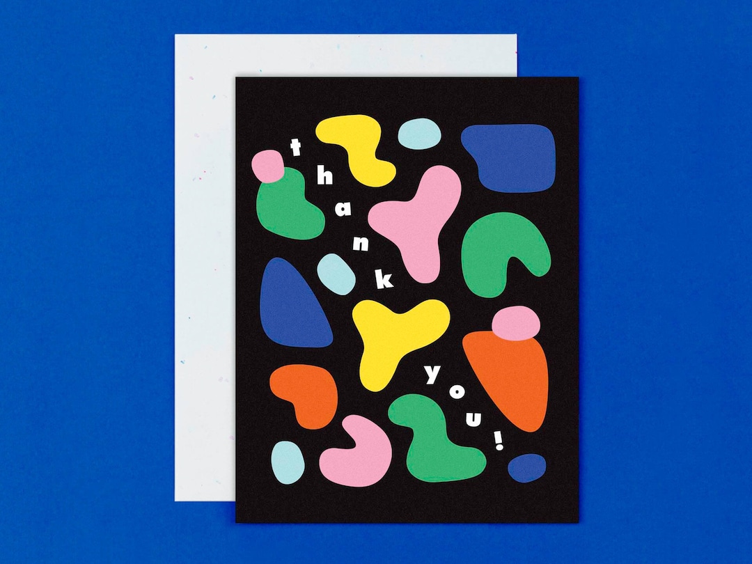 Thank You Shapes No. 1 • Colorful Abstract Blobby Shapes Thank You Card ...