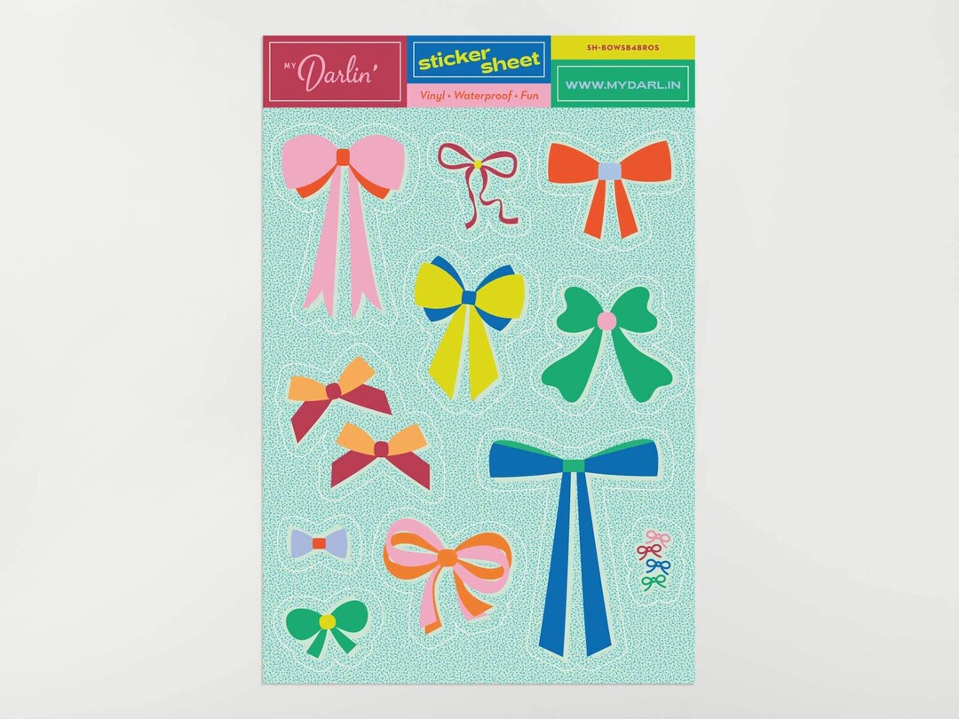 Bows Before Bros Sticker Sheet, Waterproof Vinyl Stickers for Laptop ...