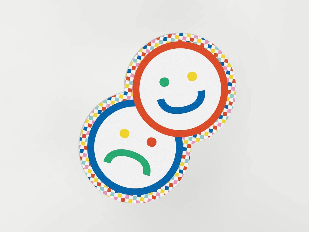 All Mixed up Smileys Die Cut Vinyl Sticker, Waterproof Vinyl Sticker ...