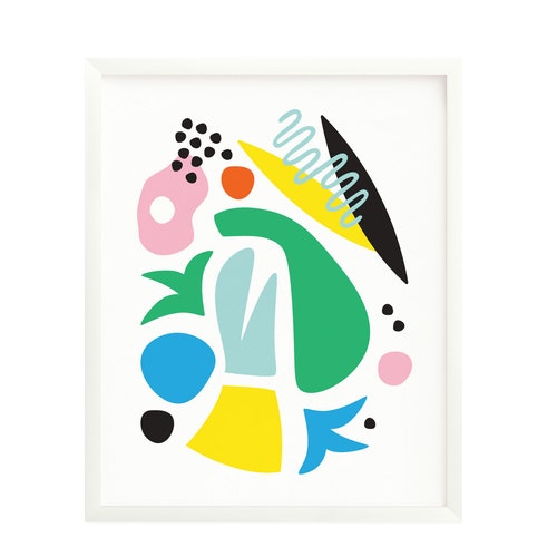 Abstract Shapes Print pool Party Bright Colorful - Etsy