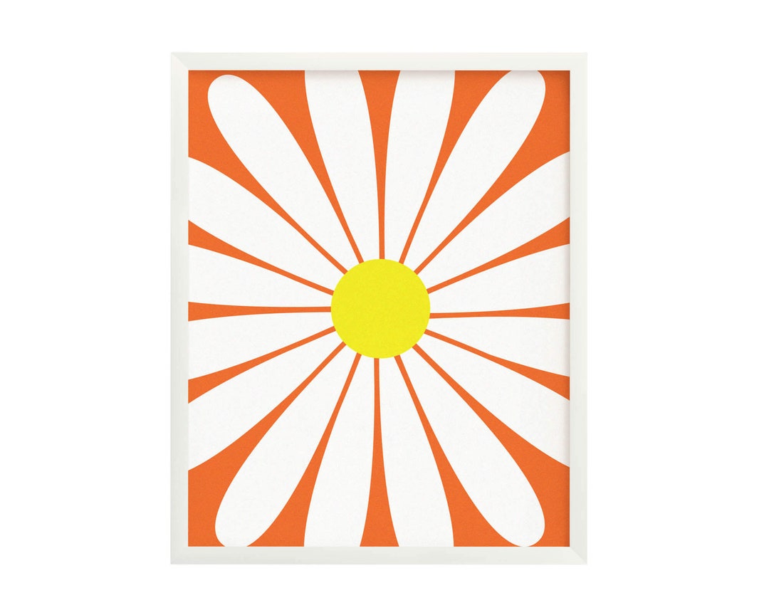 Daisy Disco, Colorful Giant Flower Wall Art, Giclée Art Print by ...