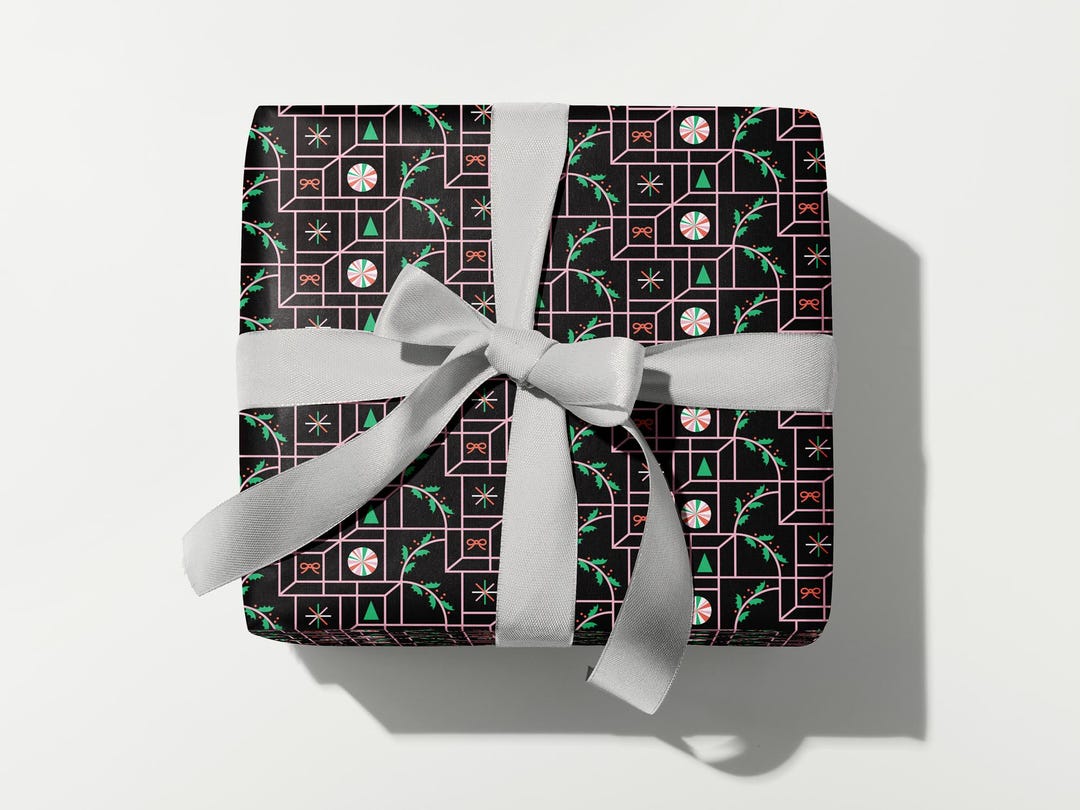 Holiday Illusion Gift Wrap • Abstract Holiday Pattern Christmas ...