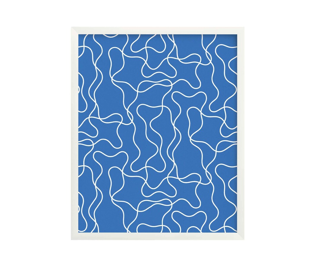 Magic Squiggle, Blue : Minimalist Archival Giclée Art Print, Multiple ...