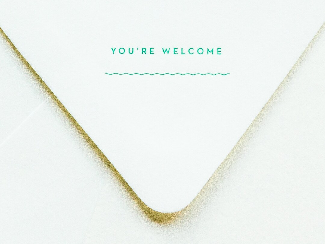 You're Welcome Notevelope - Thank You Cards - Sarcastic Cards ...