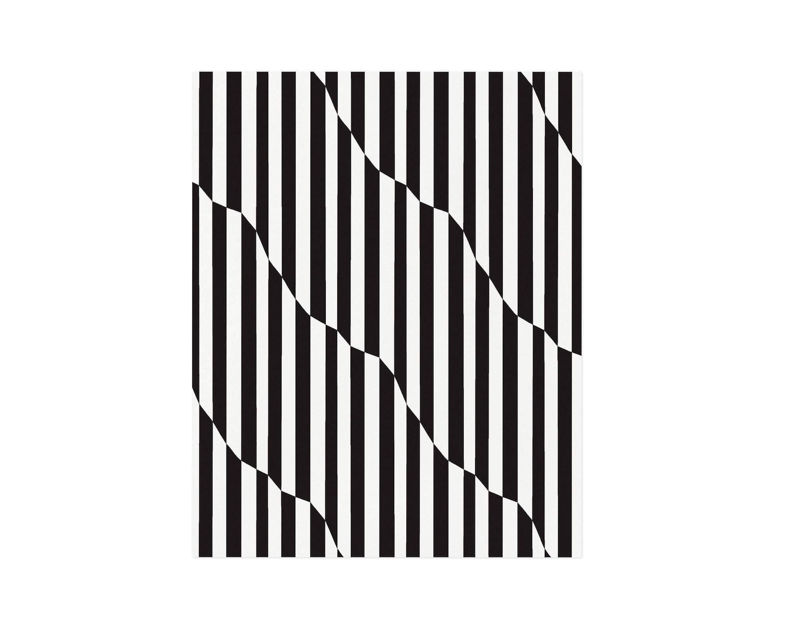 Stripped • Wavy Black and White Checker Pattern Op Art Style Geometric ...