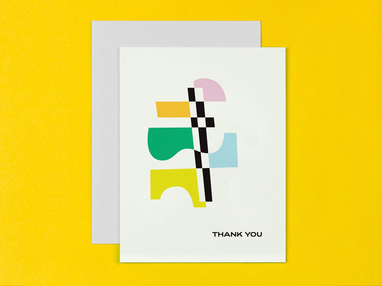 Thank You Abstract Shapes Thank You Card or Thank You Card Set • by ...