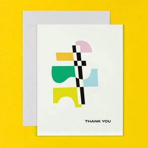 Thank You Abstract Shapes Thank You Card or Thank You Card Set • by ...