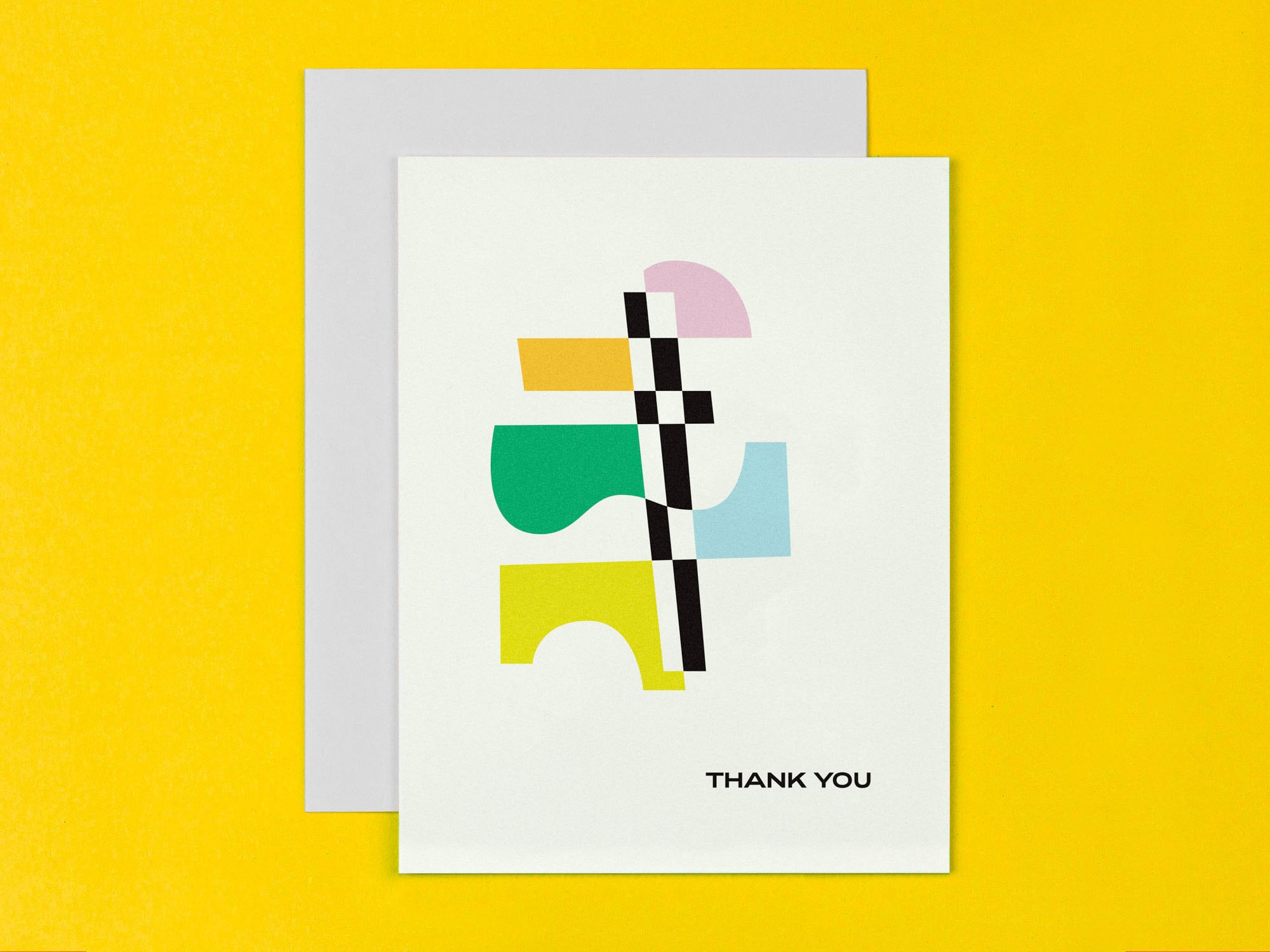 Thank You Abstract Shapes Thank You Card or Thank You Card Set • by ...