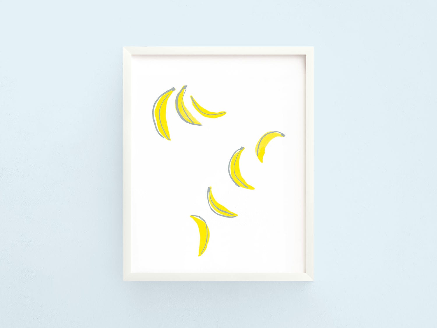 Floating Bananas Print, Hand Painted Gouache Illustration, Fruit Art ...