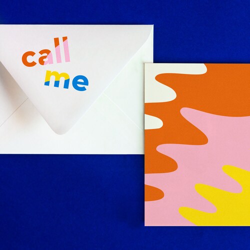 Funny Thinking of You Card Call Me Card Blank Pattern Card - Etsy