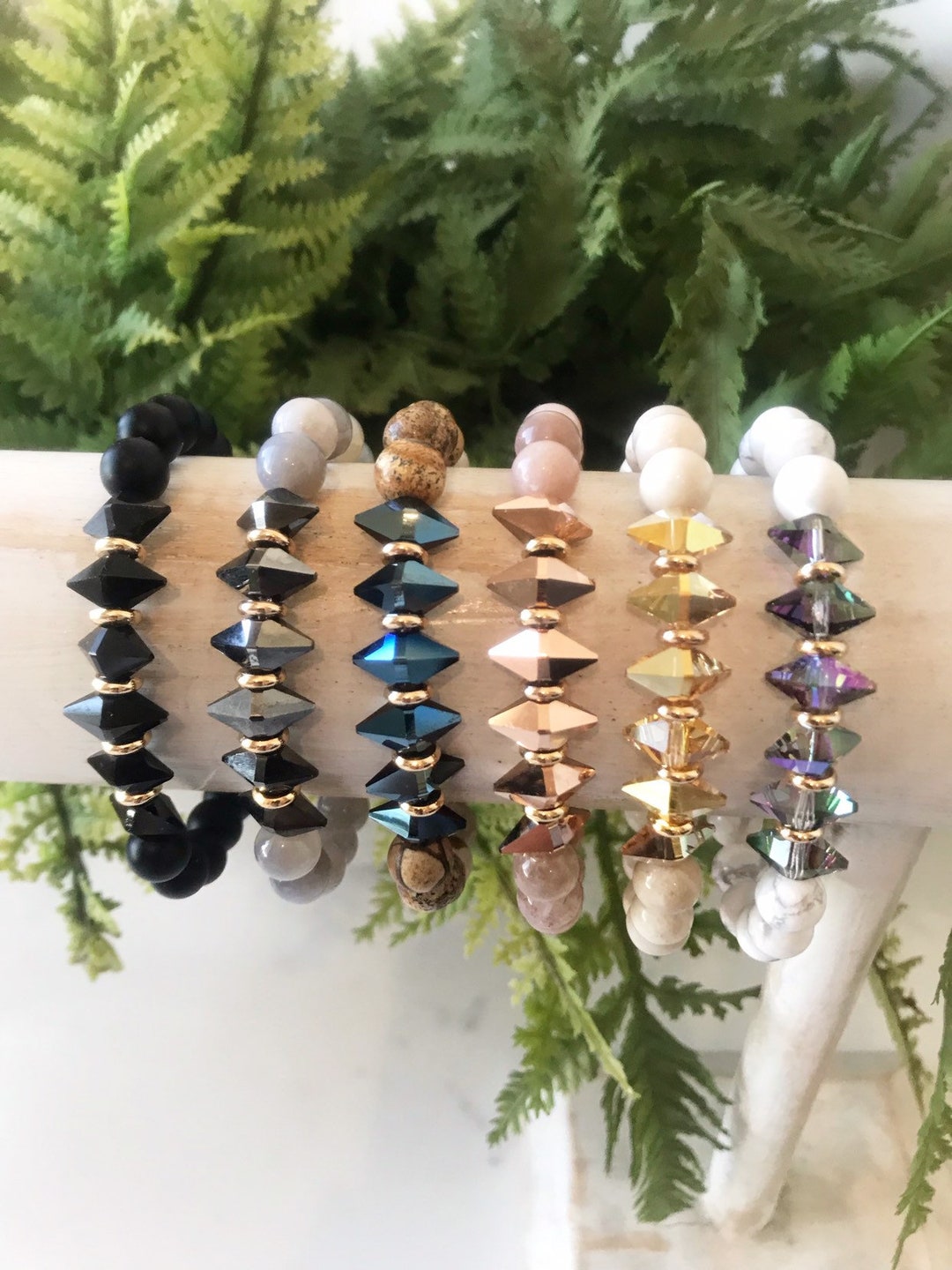 Spiked Swarovski Crystal Beaded Stackable Single Bracelet - Etsy