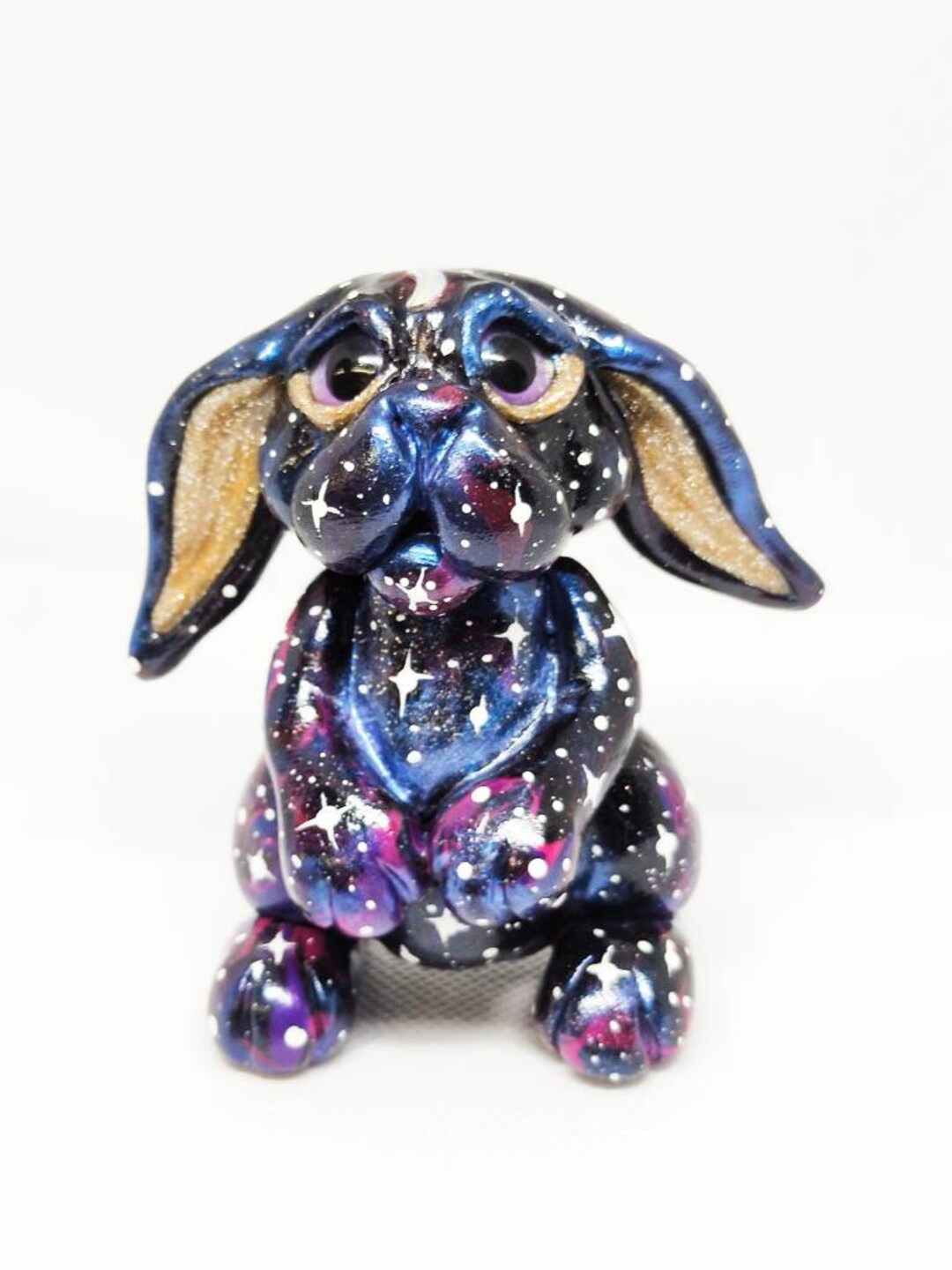 Year of the Rabbit, Blue Galaxy Bunny Rabbit Space Themed Sculpture Lop ...