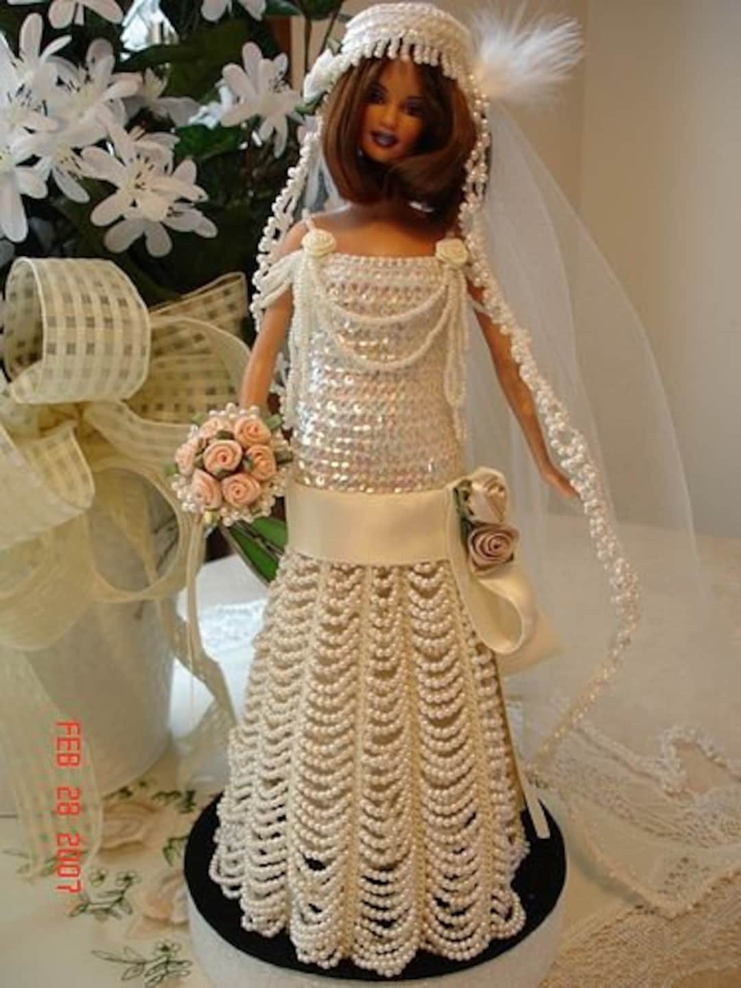 Vintage Roaring 20's Barbie or Doll and Hand Crocheted Outfit Hand ...