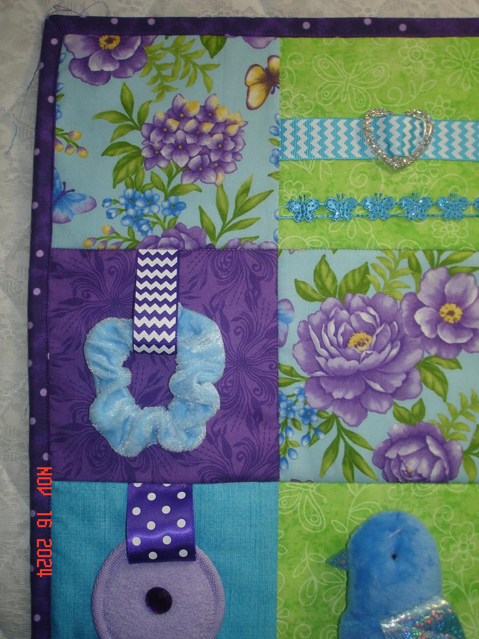 Bluebird Dementia Autism Fidget Quilt Fidget Lap Blanket Sensory Quilt ...