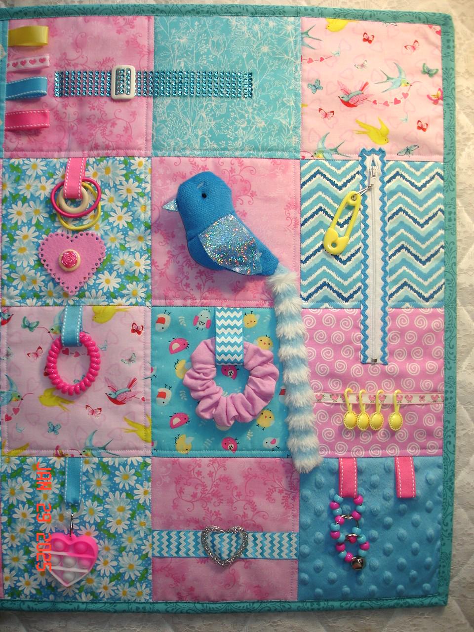 Bluebird Fidget Sensory Tactile Activity Quilt Alzheimer's Dementia ...
