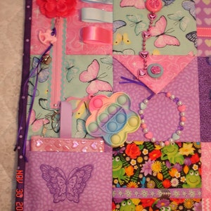 Pastel Fidget Butterflies FROGS Activity Busy Tactile Sensory Quilt ...