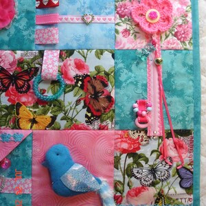 Bluebird of Happiness Teal Pink Roses Butterflies Fidget Activity ...