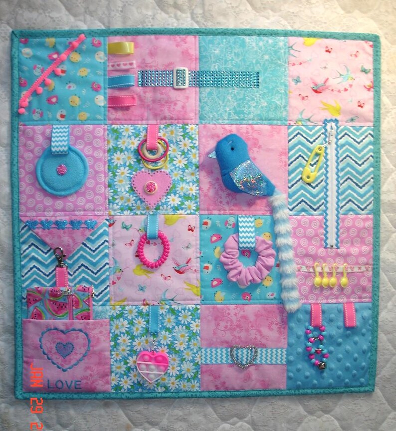 Bluebird Fidget Sensory Tactile Activity Quilt Alzheimer's Dementia ...