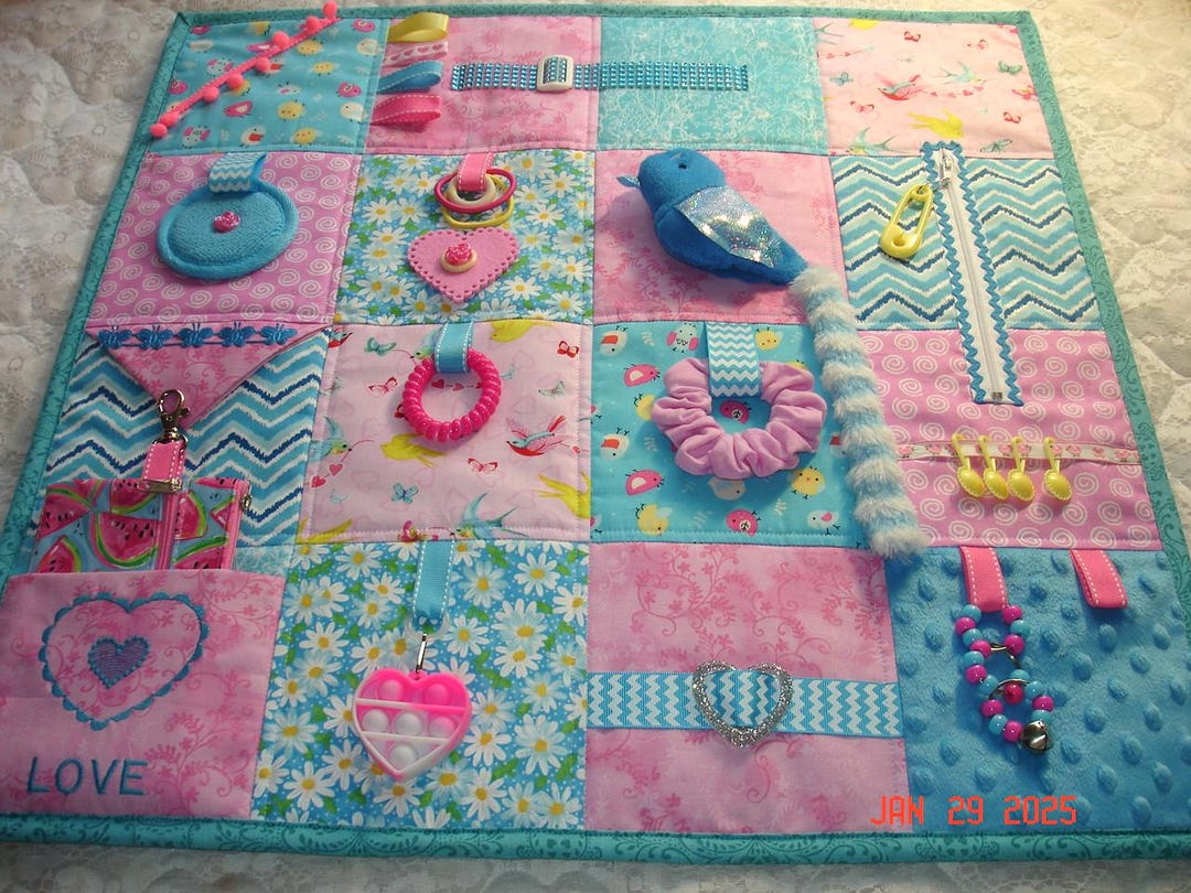 Bluebird Fidget Sensory Tactile Activity Quilt Alzheimer's Dementia ...
