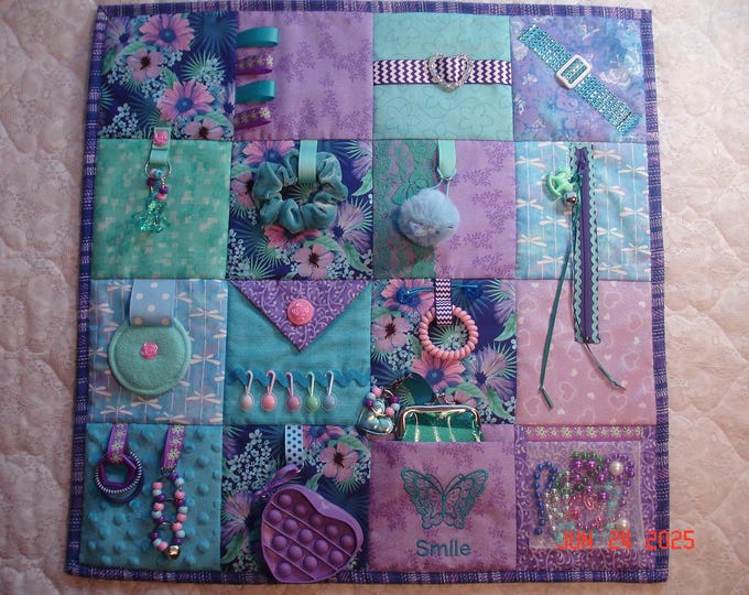 Fidget Quilt, Busy Blanket, Sensory Mat for Memory Care, Dementia ...